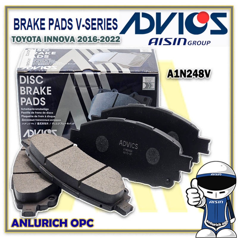 AISIN / ADVICS BRAKE PADS FRONT TOYOTA INNOVA 2016-2022 PART NO: 04465 ...
