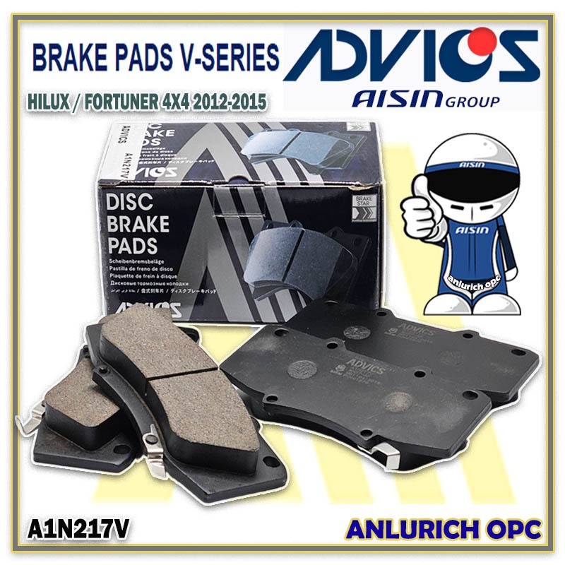 AISIN / ADVICS BRAKE PADS FRONT TOYOTA HILUX / FORTUNER 4X4 2012-2015 ...