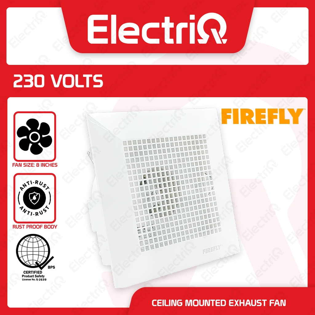 Electriq l Firefly 8in Ceiling Mounted Exhaust Fan Corrosion proof Body ...
