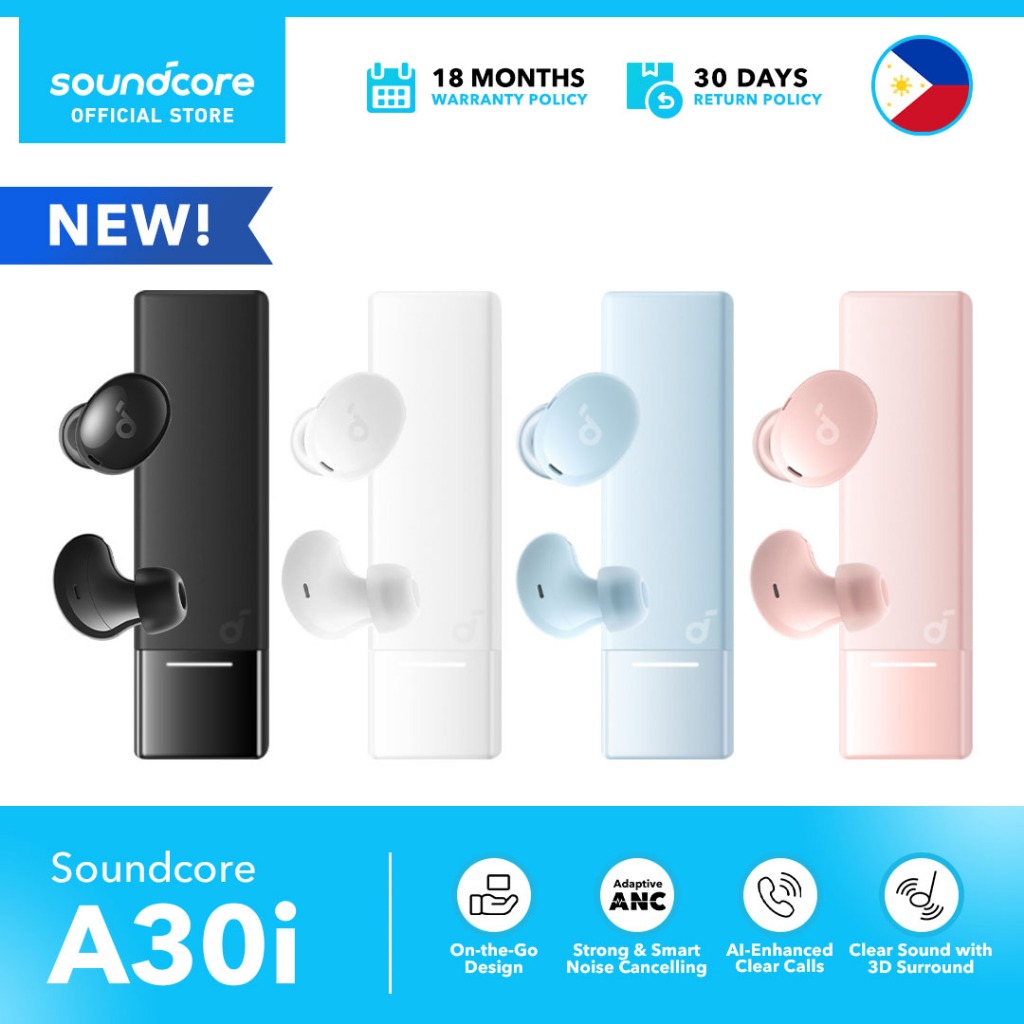 Soundcore A30i by Anker, Smart Noise Cancelling Bluetooth Earbuds ...