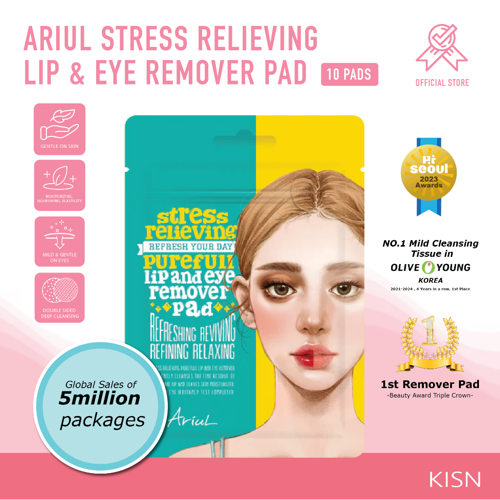 Ariul Stress Relieving Lip & Eye Remover (10 Pads) | Shopee Philippines