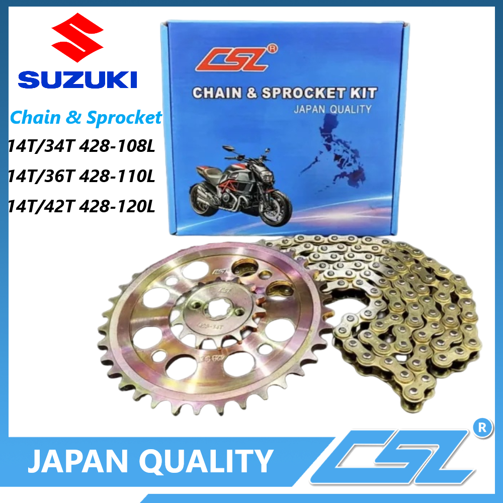 CSL Black Gold Chain Sprocket Set For SUZUKI SMASH GD110 Motorcycle ...