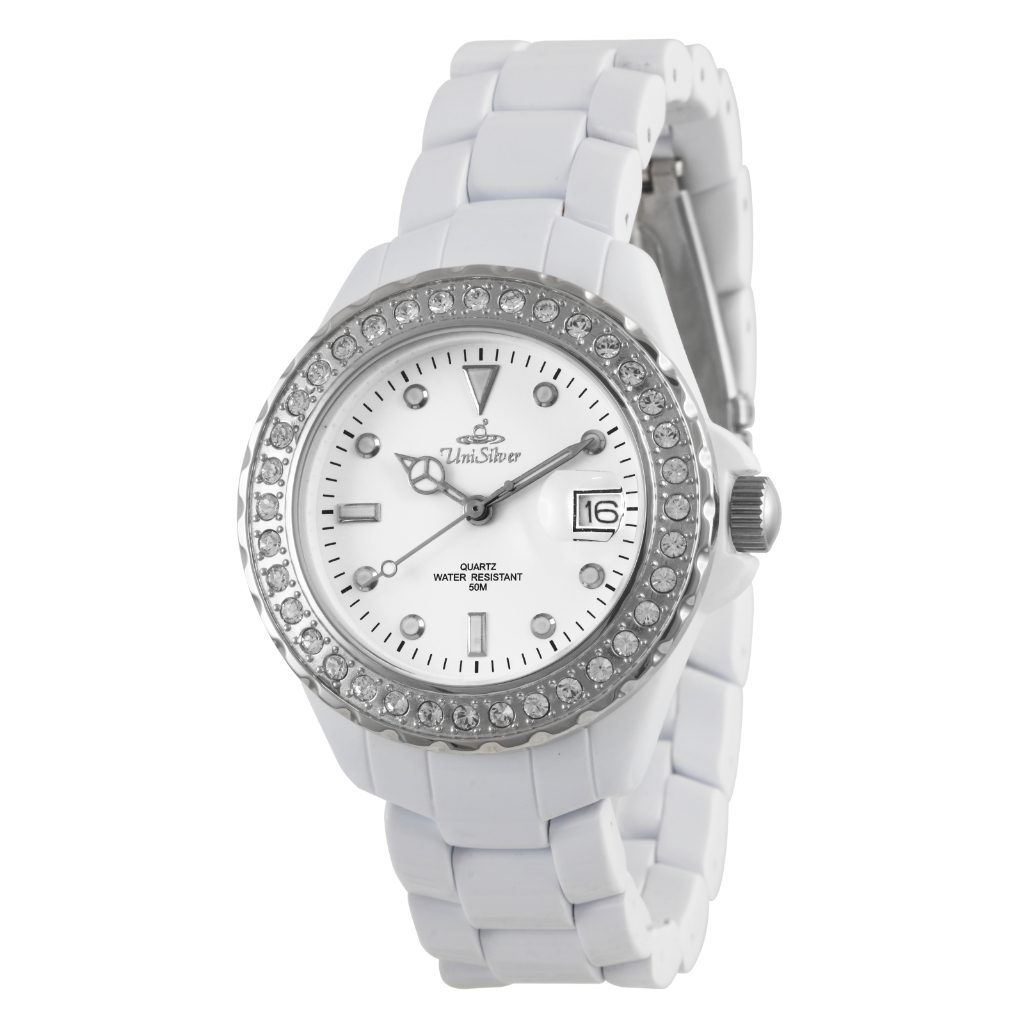 UniSilver TIME Men's White Analog Stainless steel watch KW1183-1101 ...