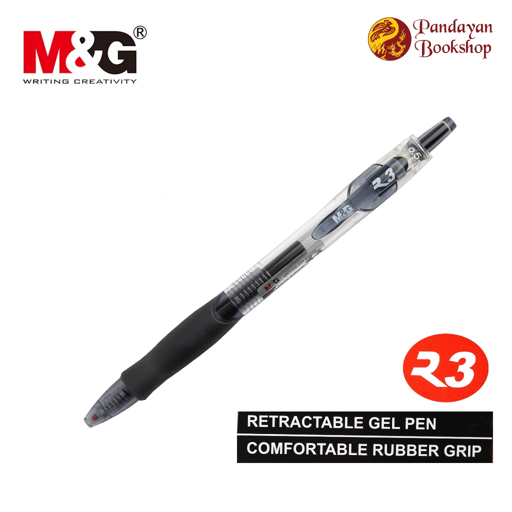 M&G R3 Retractable Gel Pen 0.5mm AGP02372 Black Ink | Shopee Philippines
