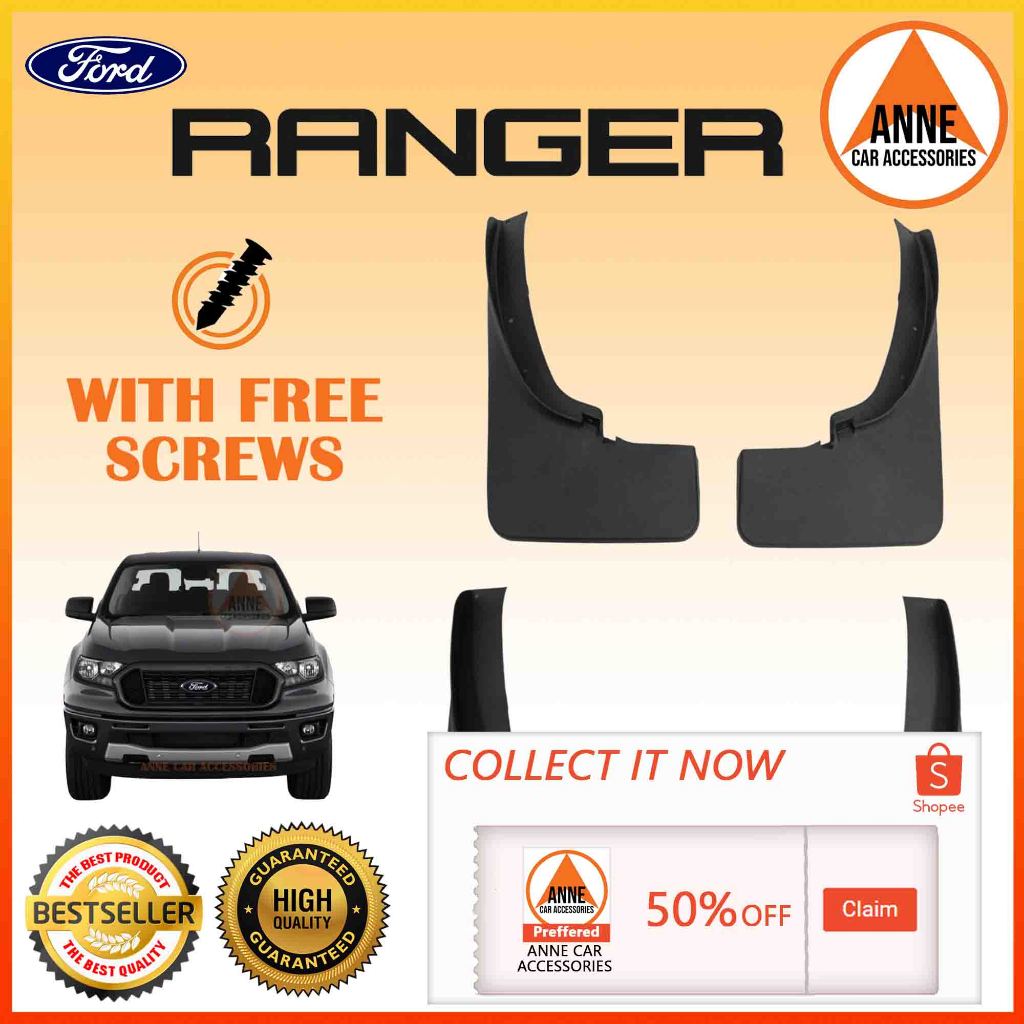 WITH Free Screw Set Mud Guard for Ford Ranger T7 / T8 / 2014 - 2018 / ...
