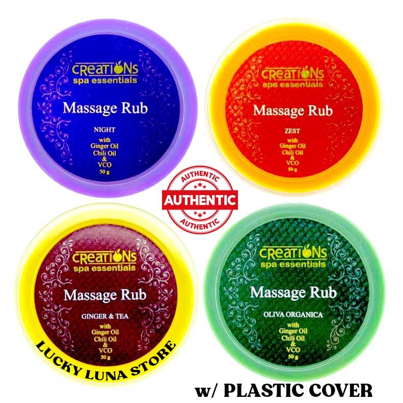 CREATIONS MASSAGE RUB 50g. (New Packaging) with Plastic Cover Anti ...