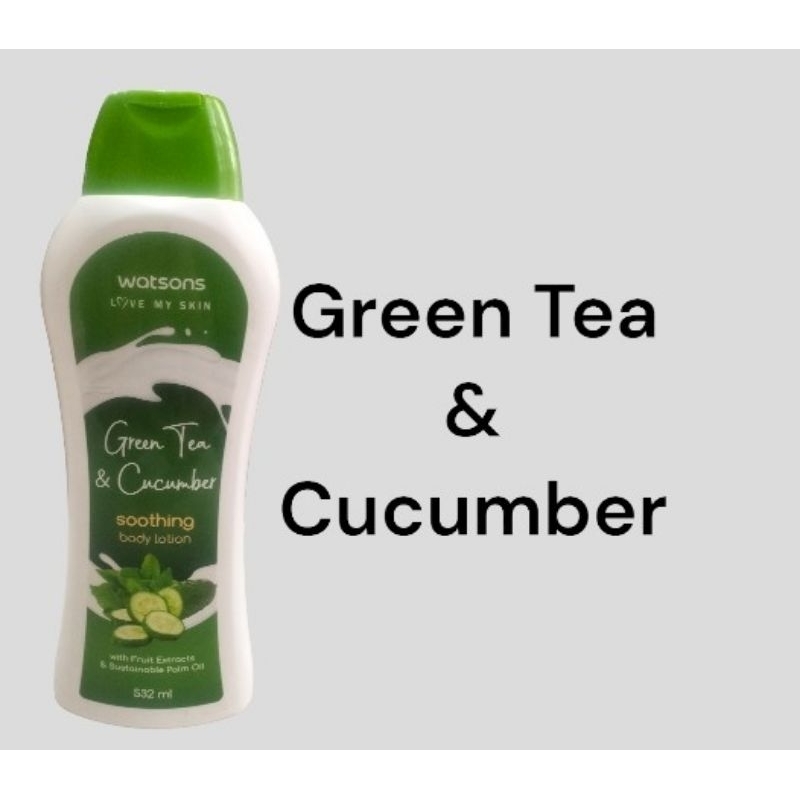 Watsons Soothing Body Lotion Green Tea & Cucumber 532 ml (New Packaging ...
