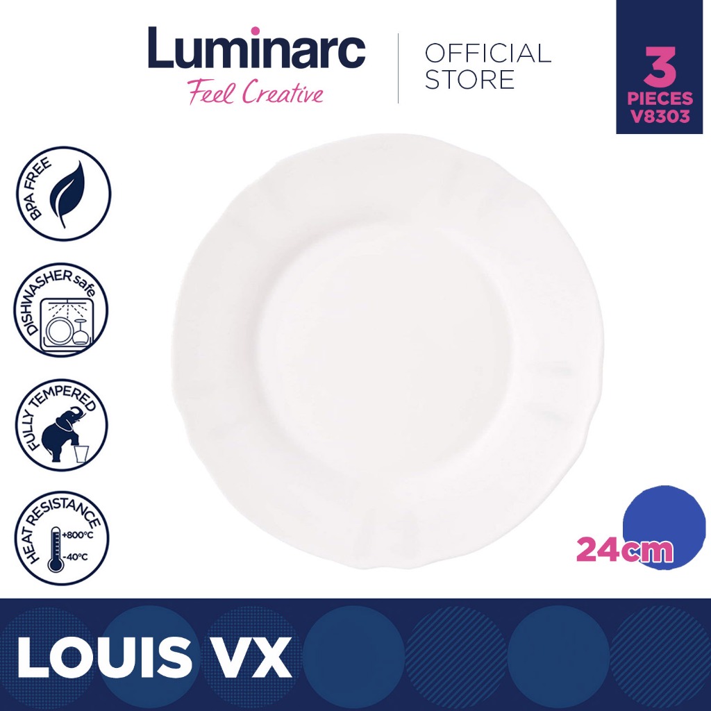 Luminarc 3pc V8303 Louis XV Dinner Plates Set | Shopee Philippines