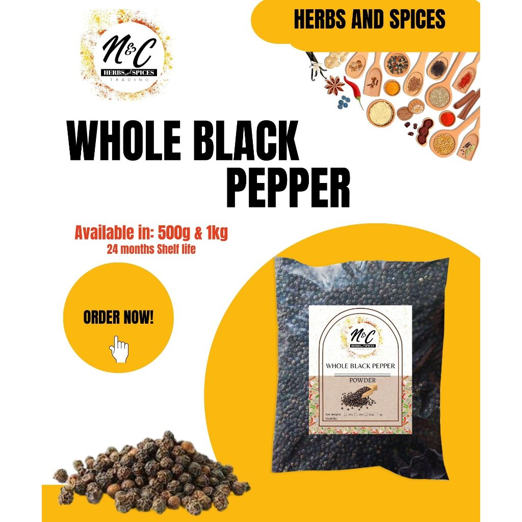 Whole Black Pepper / Paminta Buo 500grams, 1kilogram Herbs & Spices ...