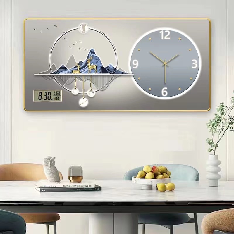 Living Modern room mural clock hallway aisle clock painting dining room ...