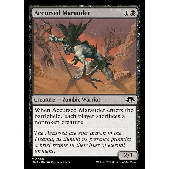 Magic the Gathering - Accursed Marauder - MTG Black - MH3 - NM (_BKR ...