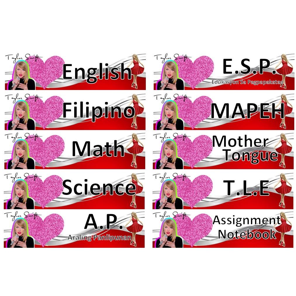 TAYLOR SWIFT STICKER NOTEBOOK LABEL GLOSSY PHOTO STICKER | Shopee ...