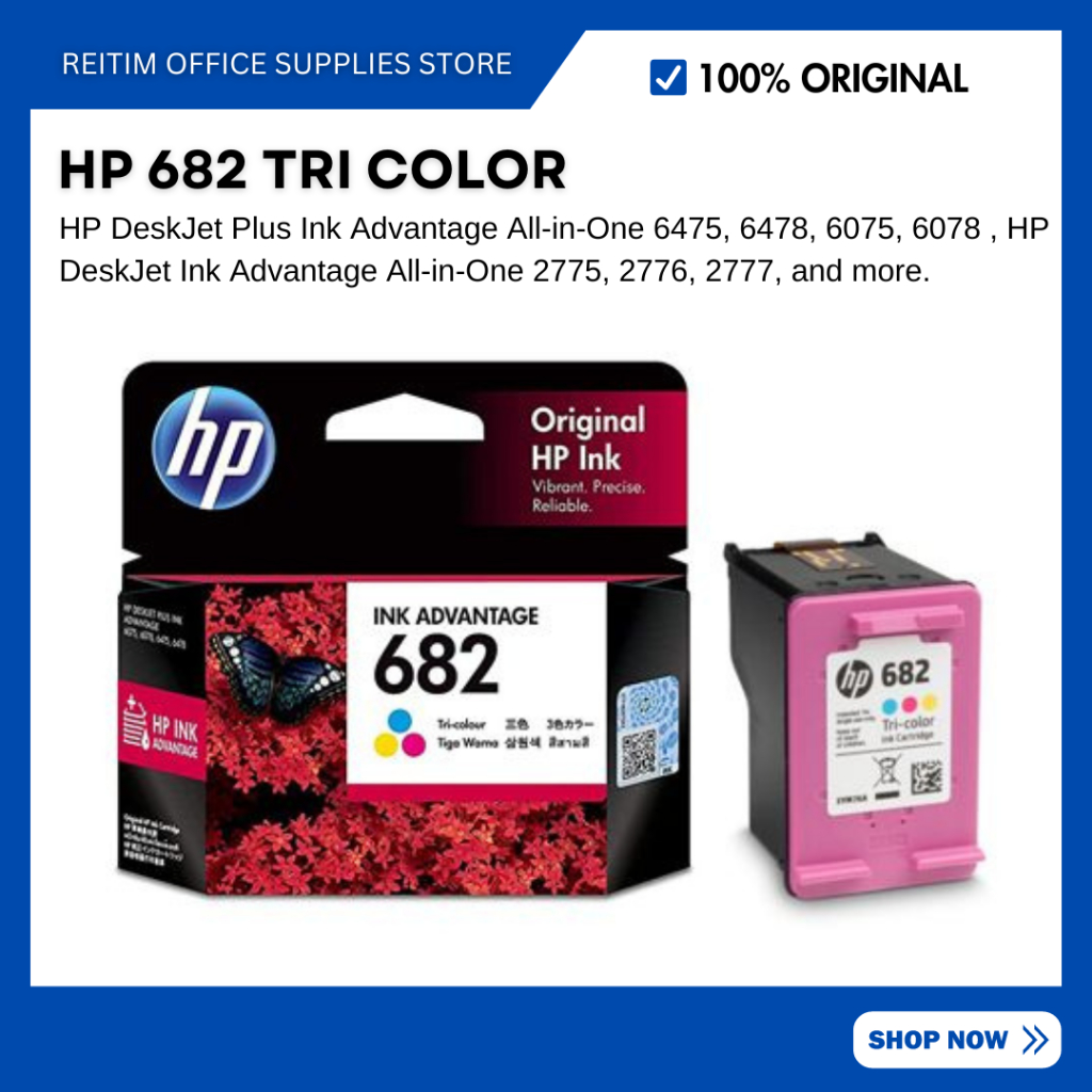 Original HP 682 Tri-Color Ink Advantage Cartridge | Shopee Philippines
