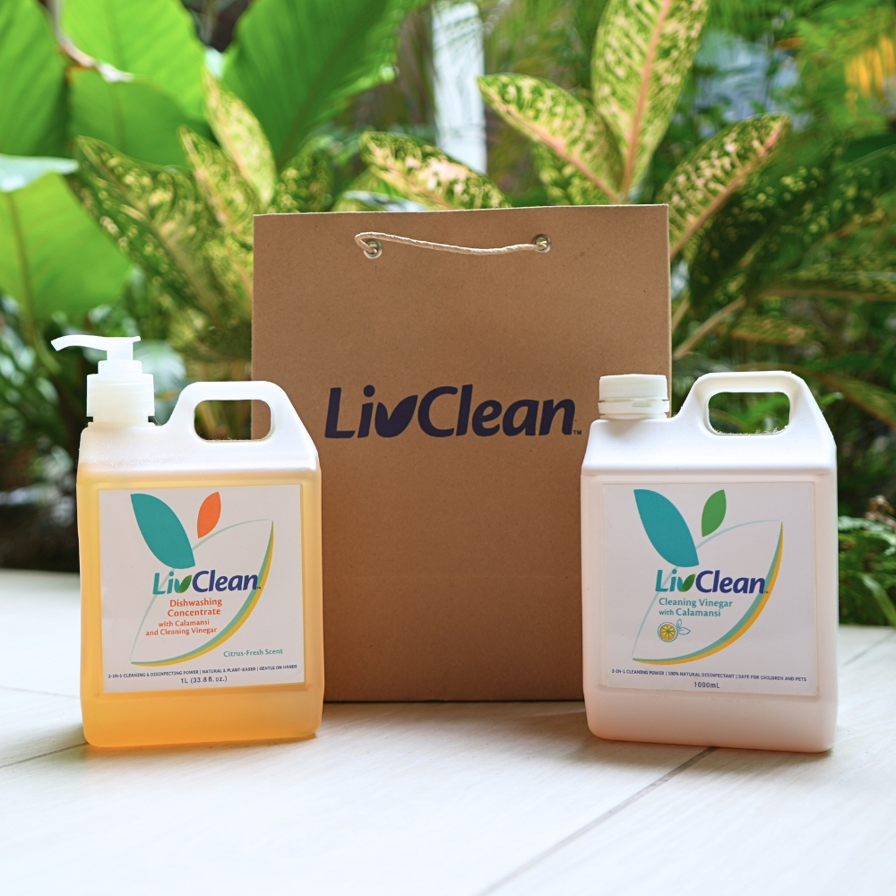Livclean Green Revolution Bundle Dishwashing Concentrate 1L and Cleaning Vinegar 1L | Shopee ...