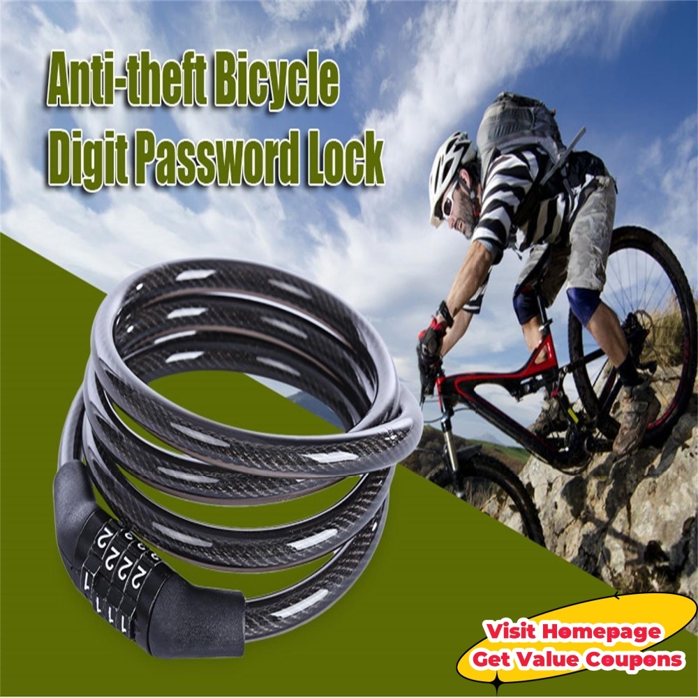 Bicycle Code Lock Combination Lock Steel Wire Lock Mountain Bike Four ...