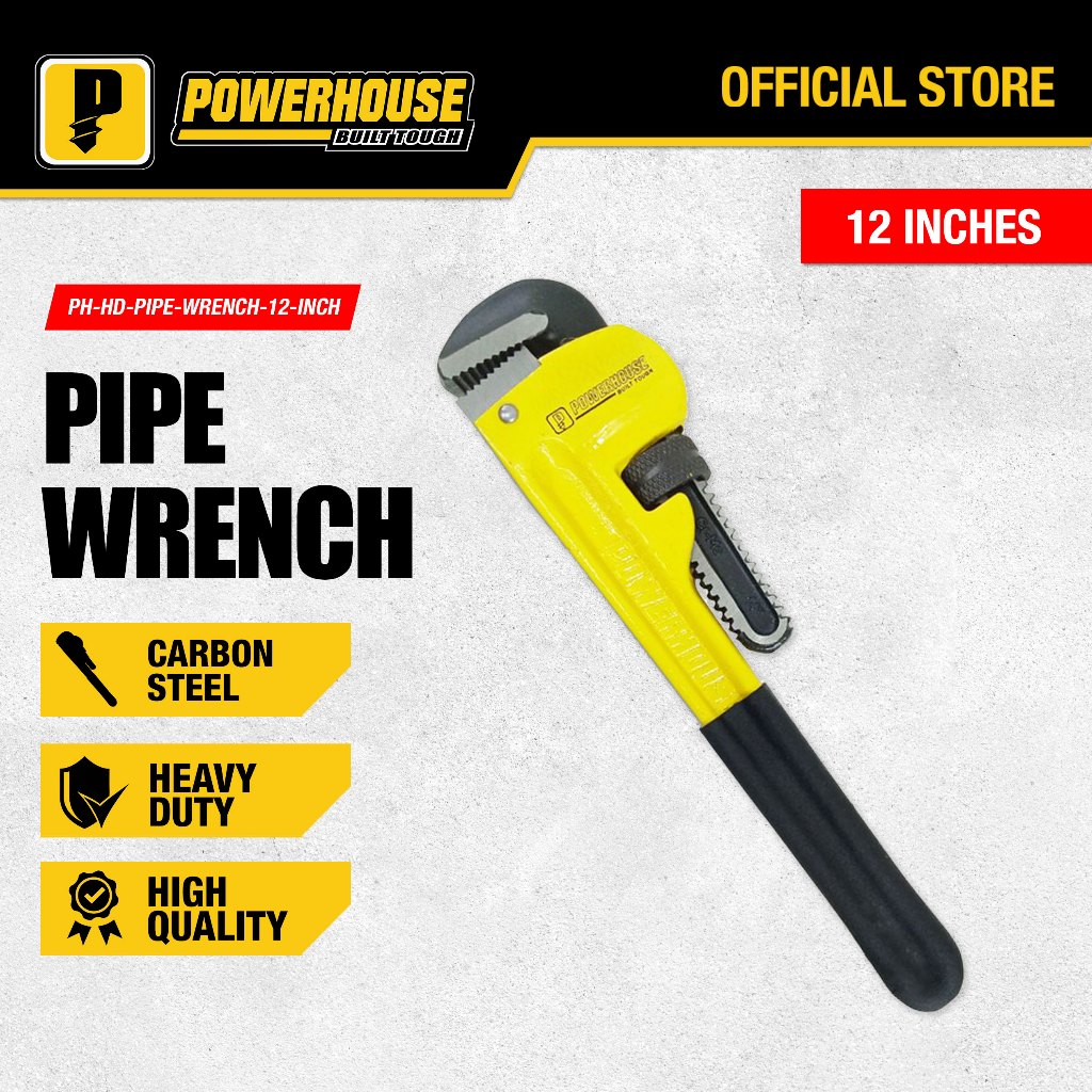 Powerhouse Pipe Wrench Heavy Duty 12" - PH-HD-PIPE-WRENCH-12-INCH ...