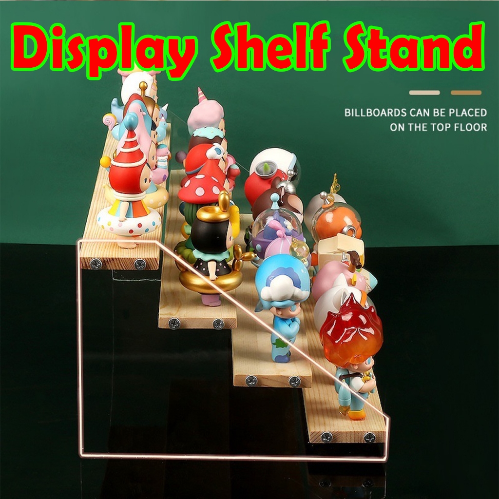 2-5 Tier Staircase Storage Display Shelf Stand, Clear Acrylic Wooden ...
