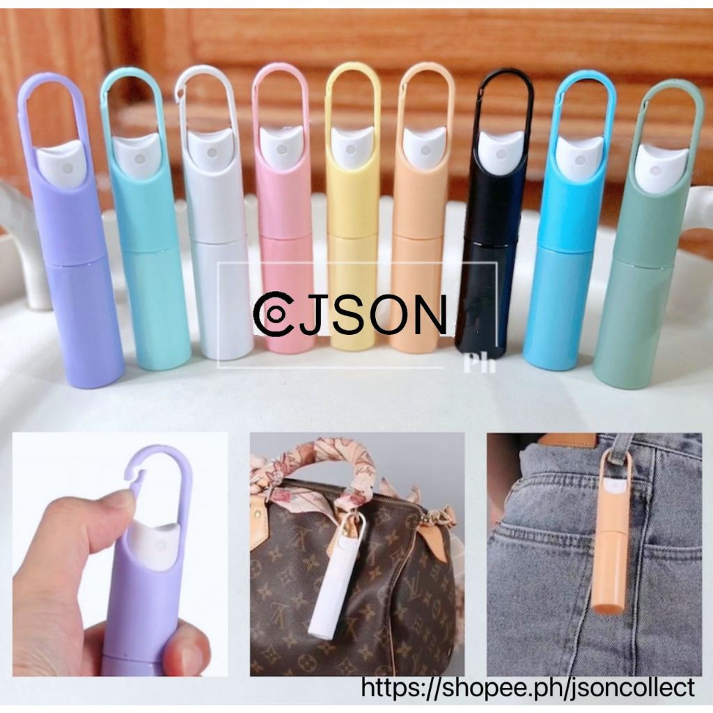 20ml Spray Bottle with Keychain Hook Portable Perfume Alcohol Empty ...