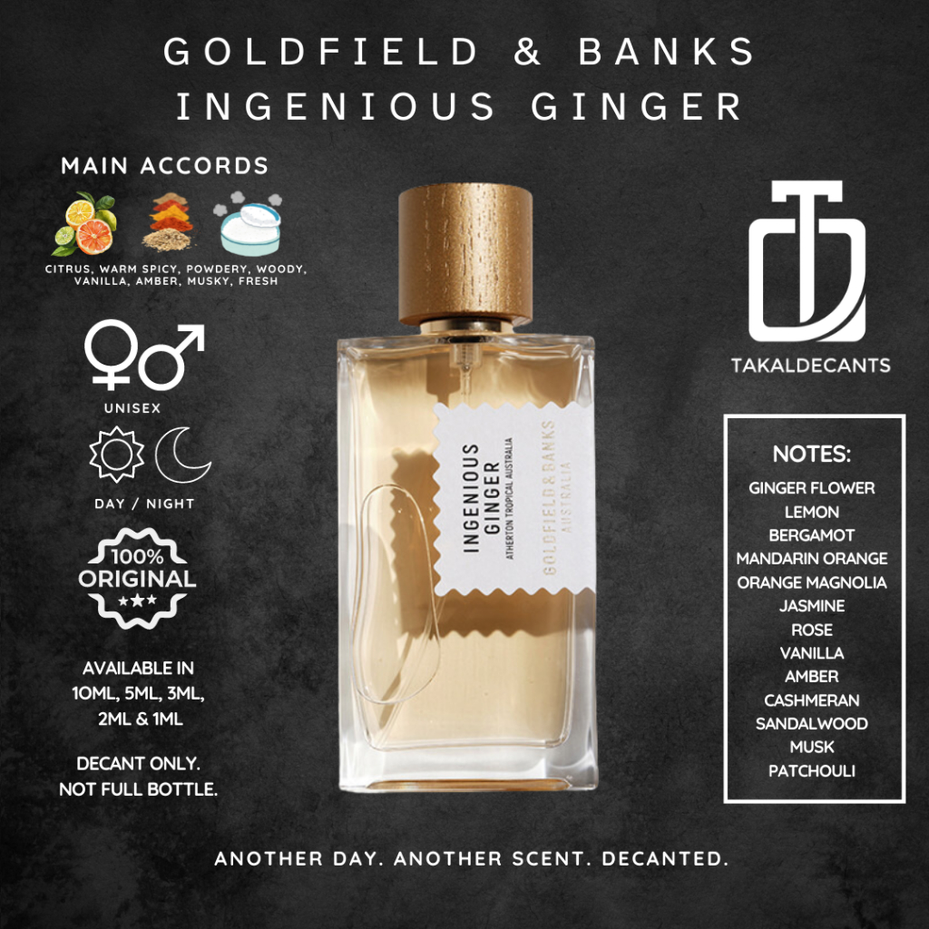 Perfume Decants - Goldfield and Banks Ingenious Ginger (1ml/2ml/3ml/5ml ...