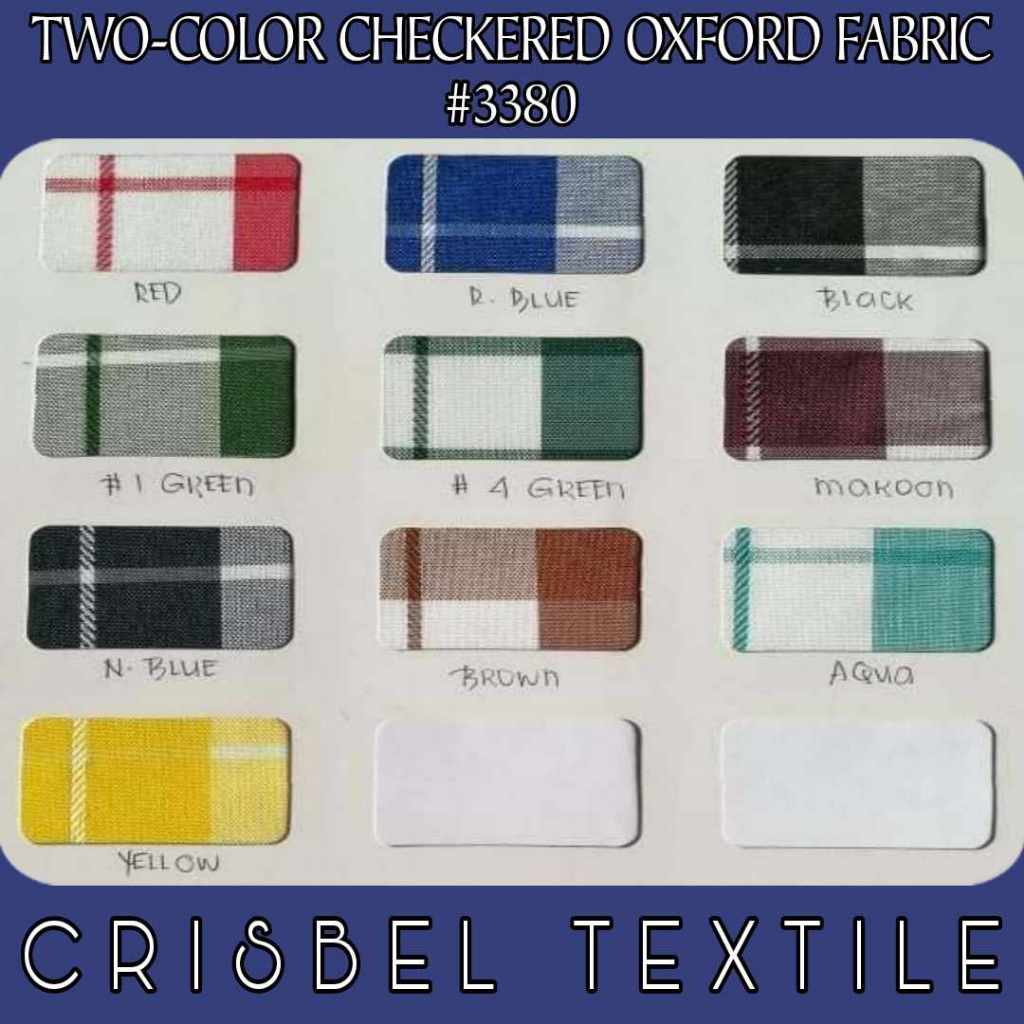 CHECKERED TWO-COLOR OXFORD FABRIC FOR UNIFORM #3380 - 60" INCHES WIDTH ...
