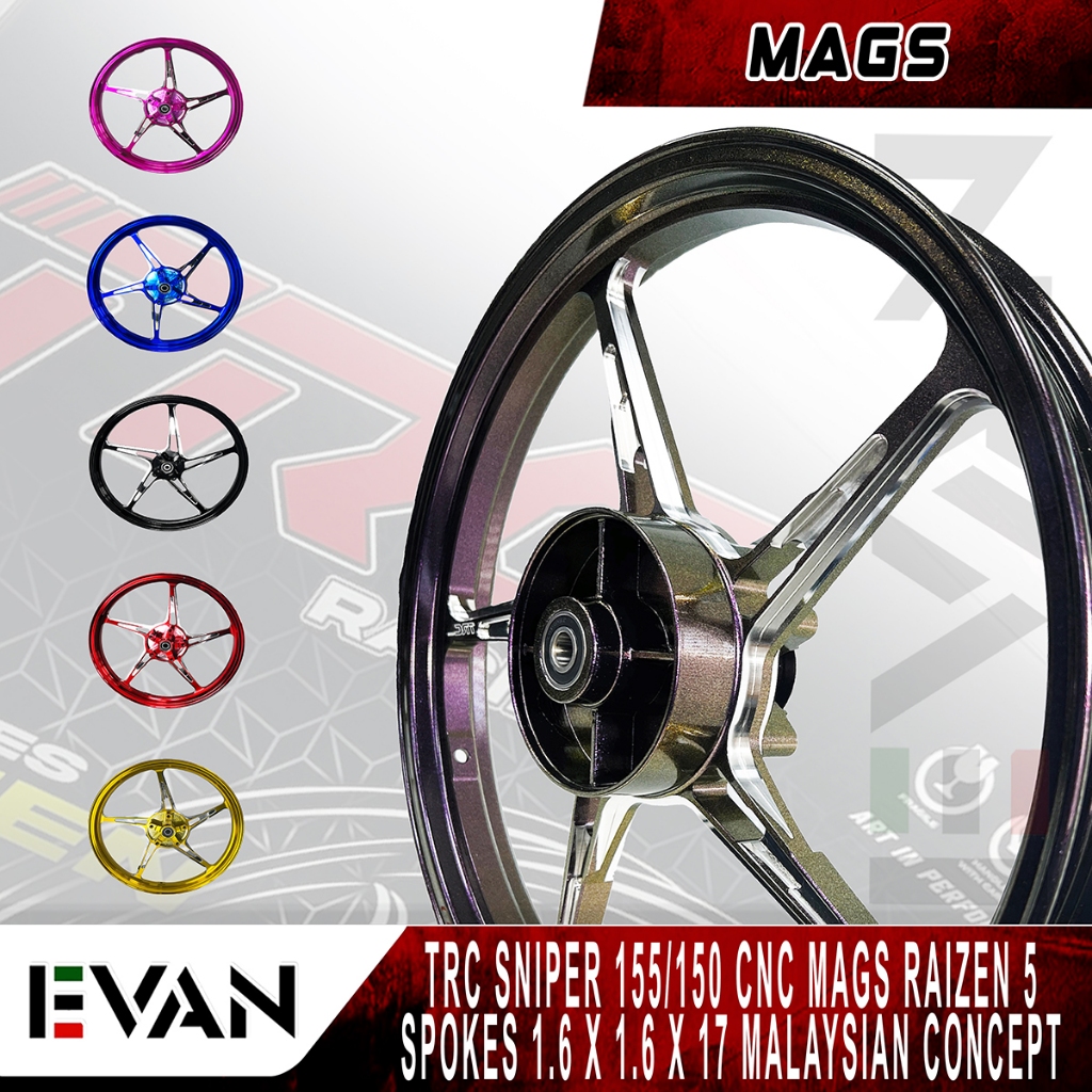 EVAN.SHOP TRC CNC Mags Raizen 5 Spokes 1.6 x 1.6 x 17 Sniper 155/150 ...