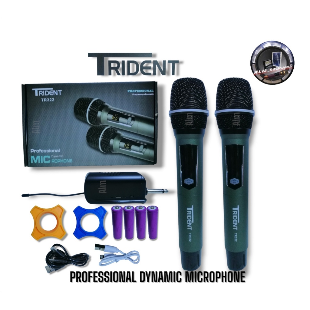 Trident TR322 UHF Double Wireless Professional Dynamic Microphone ...