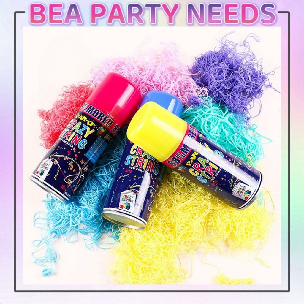 Colorful Party Crazy String 250ML Streamer Spray Cans Party Supply ...