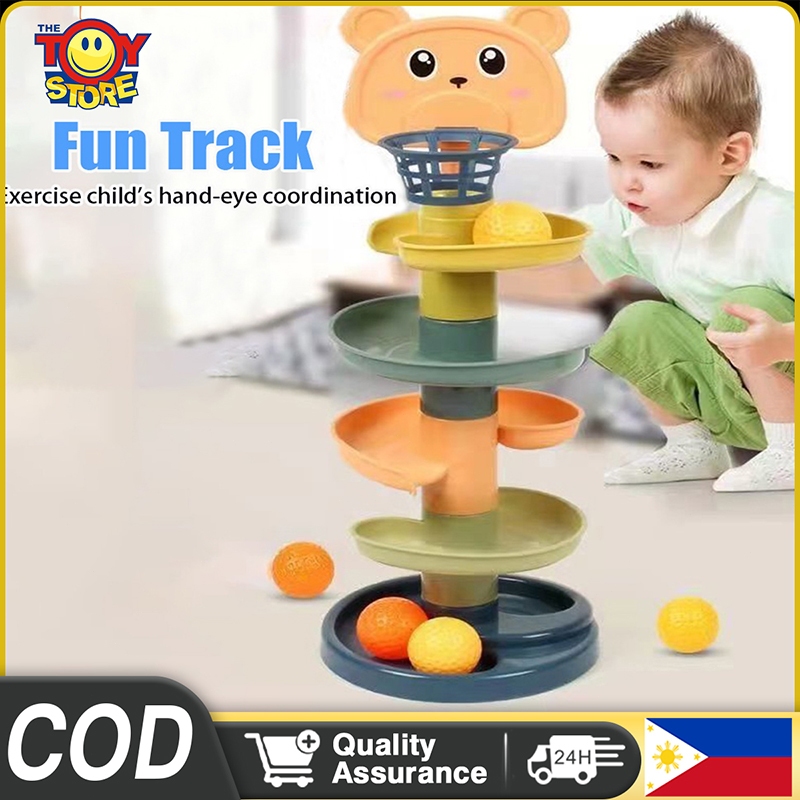 Early Educational Baby Toys Tower Revolving Shooting Toy Puzzle Rolling ...