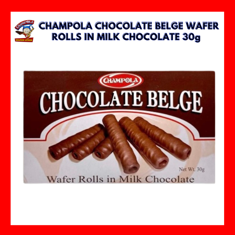 CHAMPOLA CHOCOLATE BELGE WAFER ROLLS IN MILK CHOCOLATE 30G | Shopee ...