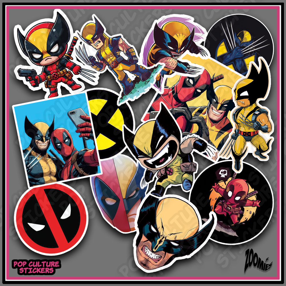 Superhero - Cute Wolverine Aesthetic Vinyl Sticker Pack - 10 pcs ...