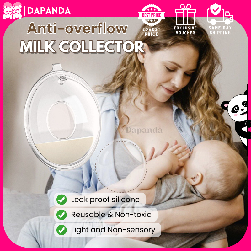 DAPANDA Silicone Breast Milk Collector Reusable Anti-overflow Milk Saver Hand-free Leakproof ...
