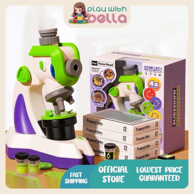 Microscope for Kids with Slideshow Projector Patterns Science Toys Kit ...