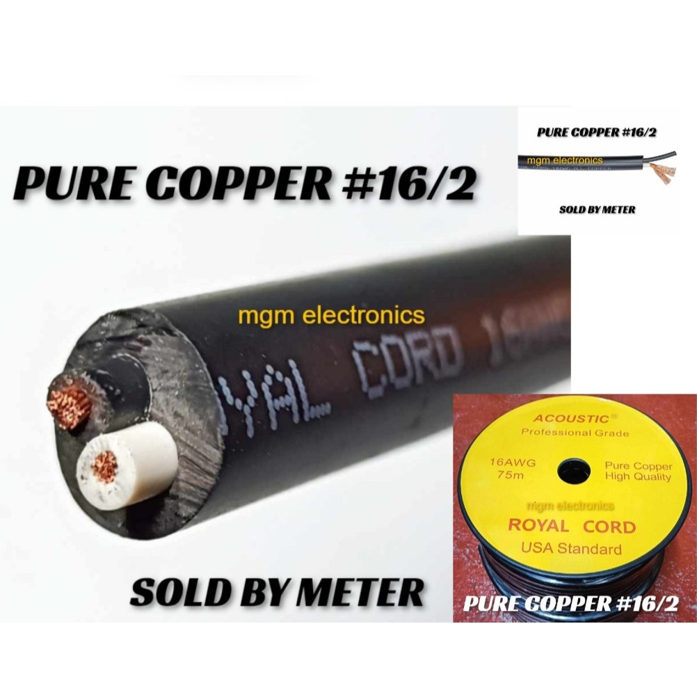 1METER ACOUSTIC ROYAL CORD 16/2 PURE COPPER PROFESSIONAL GRADE | Shopee ...