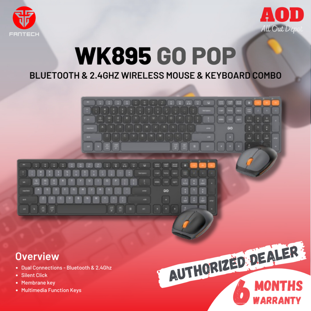 Fantech WK895 GO POP Bluetooth & 2.4Ghz Wireless Office Mouse & Keyboard Combo | Shopee Philippines