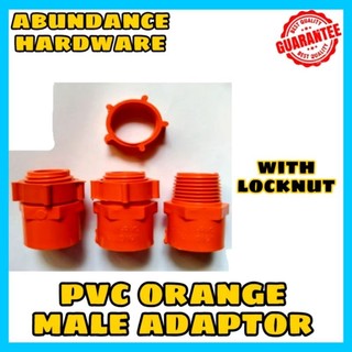 PVC Orange Male adapter with lock nut | Shopee Philippines