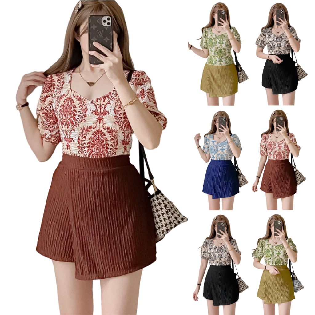 GC Combination Bark Crepe Coords Set for Women | Semi-Formal Top and ...