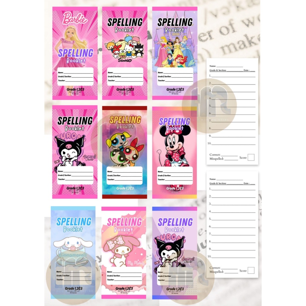 SPELLING BOOKLET Sanrio characters, Barbie, Power puff girls | Shopee ...