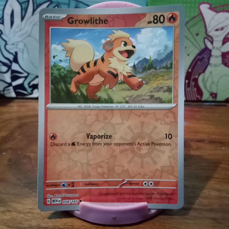 Growlithe - 58/165 - Common Reverse Holo Scarlet and Violet 151 Pokemon ...