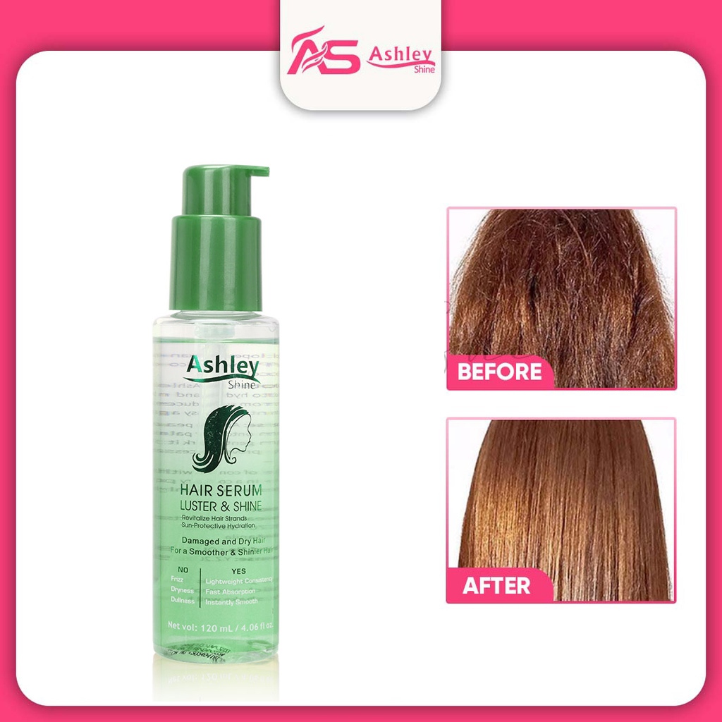 Ashley Shine Hair Serum Luster and Shine Repair Damage Dry Hair 120ml AS-H001 New Packaging ...