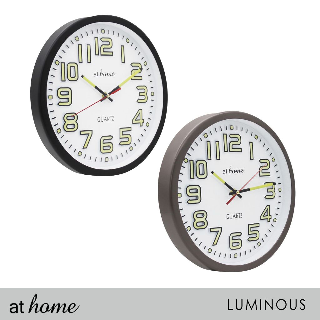 At Home Clock Jessika Luminous Nordic Wall Clock 11" Inches Round Glow ...