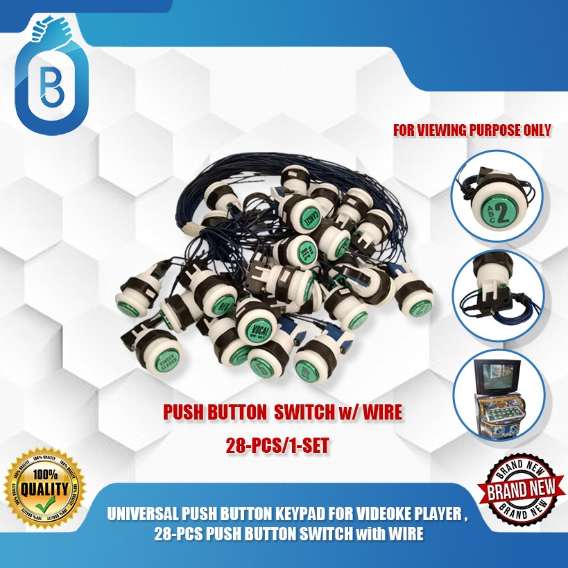 UNIVERSAL PUSH BUTTON KEYPAD FOR VIDEOKE PLAYER , 28-PCS PUSH BUTTON ...