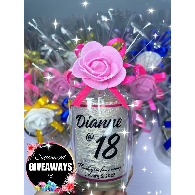 personalized Shotglass Souvenir Transparent sticker with Abaca (MIN OF ...
