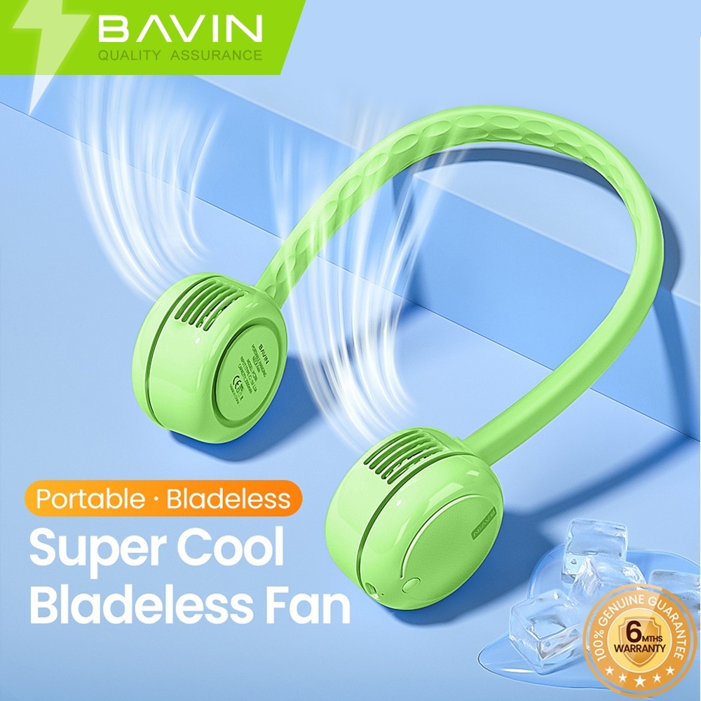 BAVIN PC286 Portable Cooling Rechargeable Air Neck Band Fan Bladeless ...