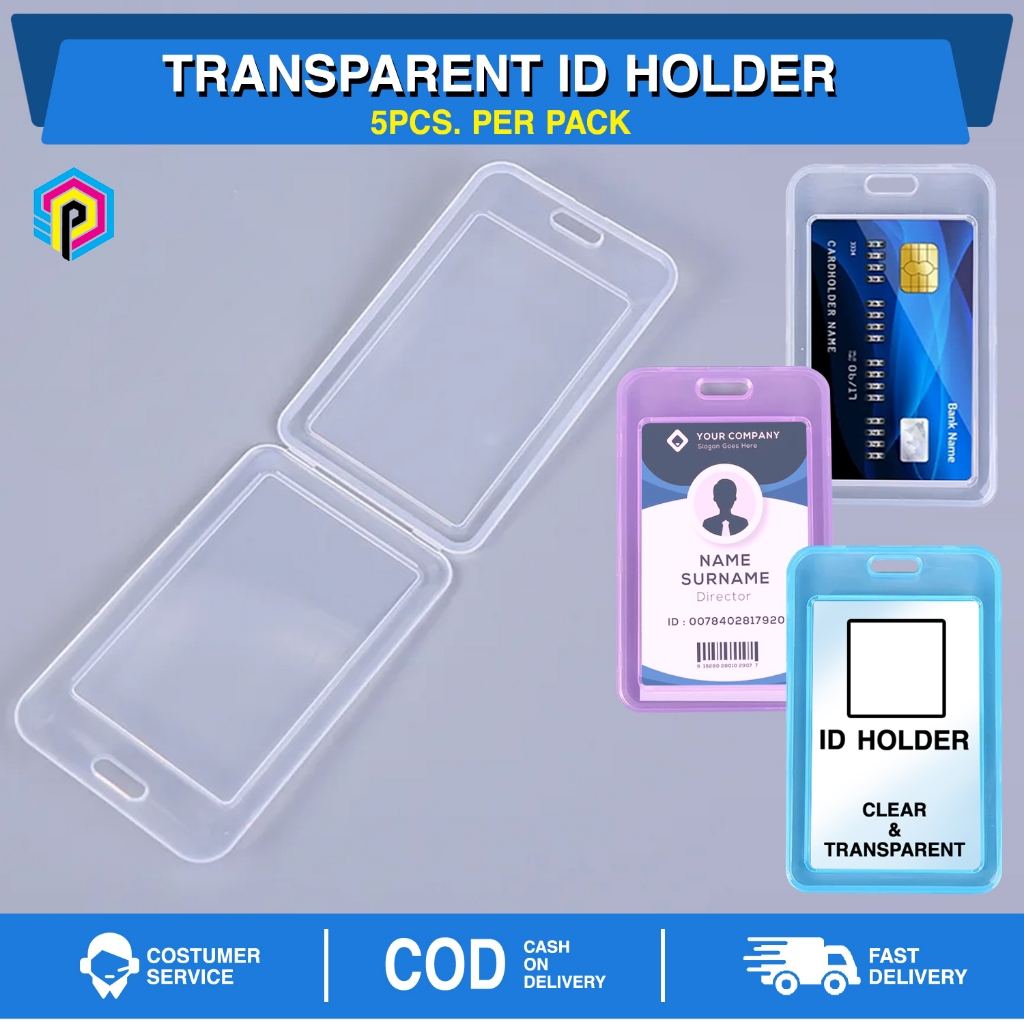 Transparent ID Holder Case (5pcs / Pack) Plastic Clear ID Card Case ...