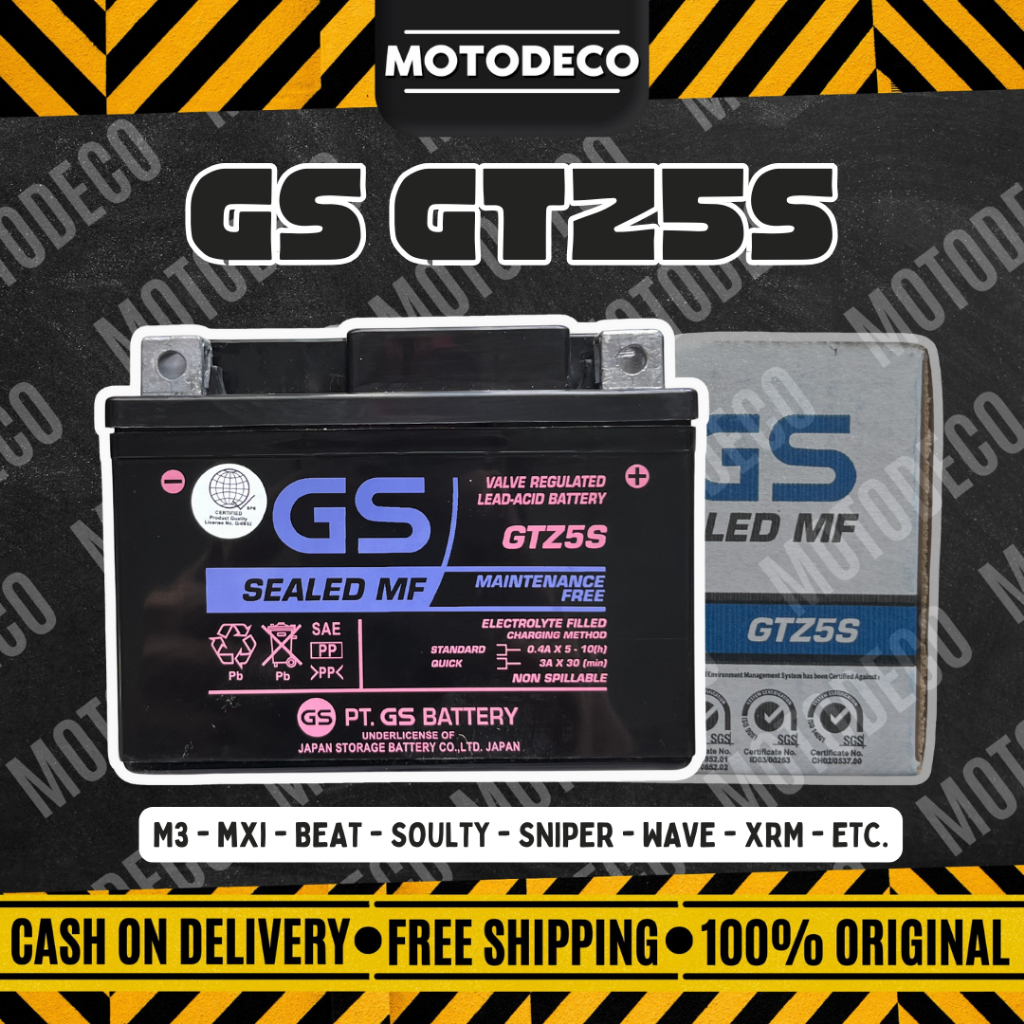 GS BATTERY GTZ5S MAINTENANCE FREE | Shopee Philippines