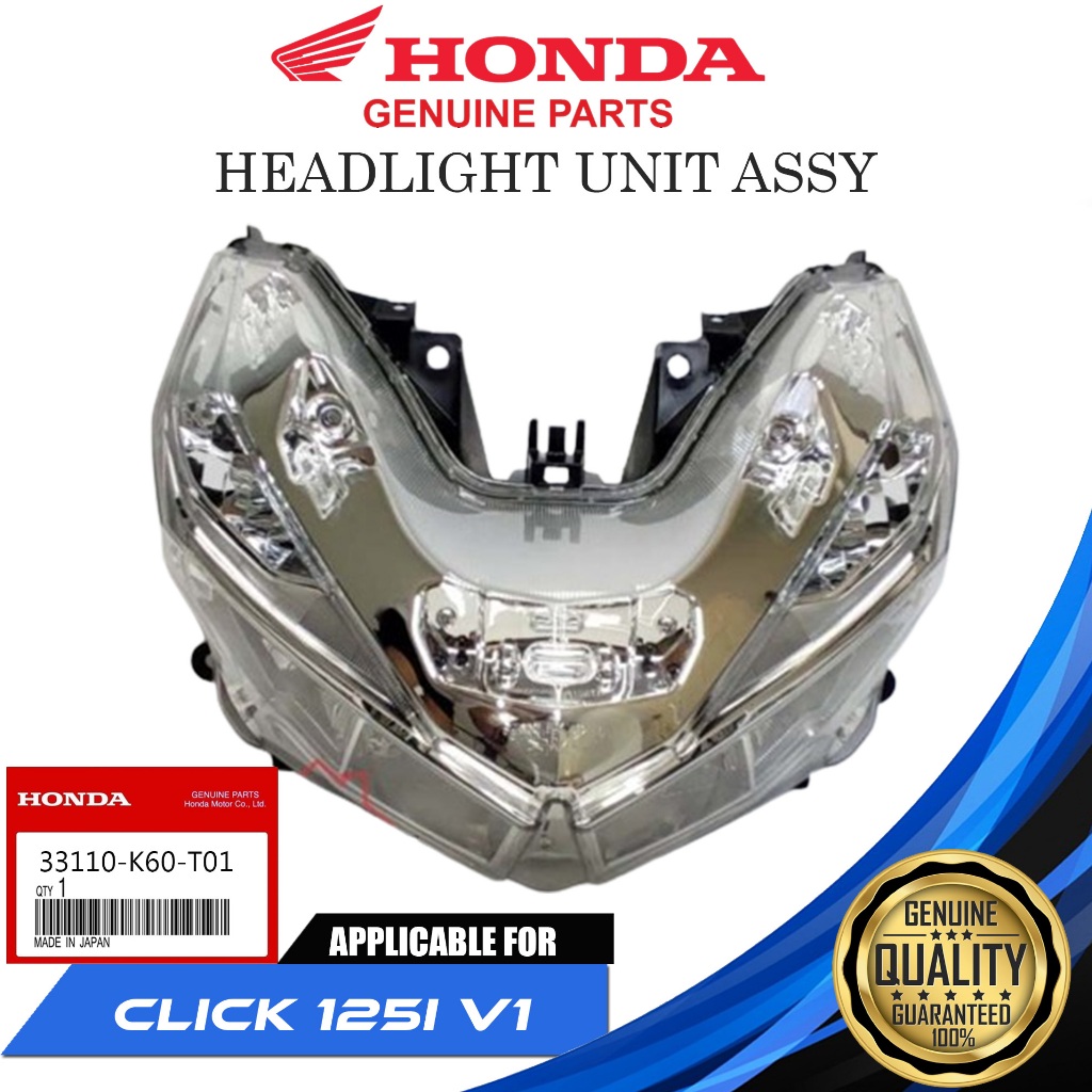 HONDA GENUINE HEADLIGHT UNIT ASSY FOR CLICK 125i V1 ( 33110-K60-T01 ...
