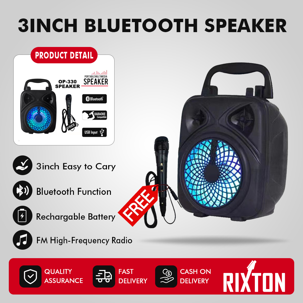 RIXTON OP-501/OP-330 Karaoke Portable Wireless Speaker with Stand Super ...