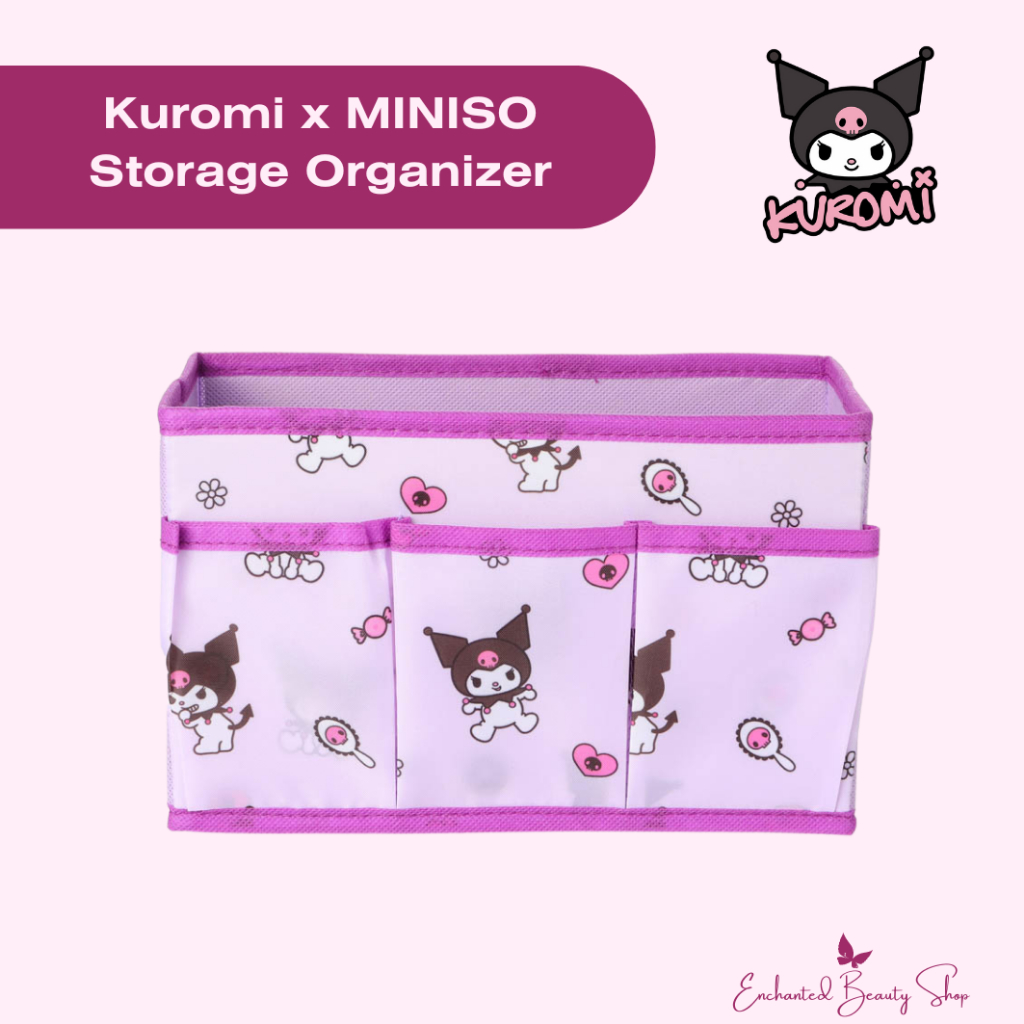 Kuromi x MINISO Storage Organizer with Pockets 24cm x 12cm x 15cm ...