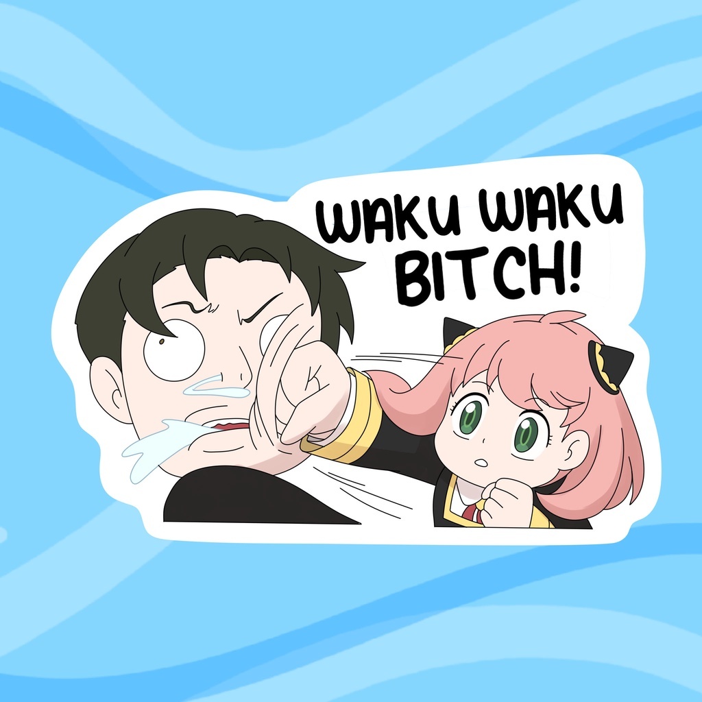 SSKAIT Anya Waterproof funny anime mood die cut sticker - Waku waku b ...
