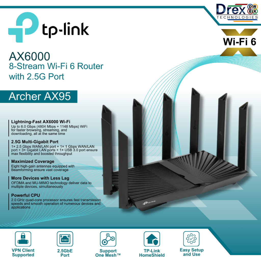TP-LINK Archer AX80 AX6000 Dual-Band 8-Stream Gigabit Wi-Fi 6 Router | Shopee Philippines